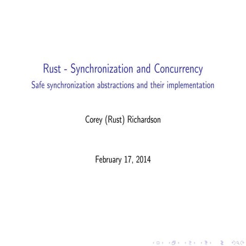 Rust Synchronization Primitives Ppt 