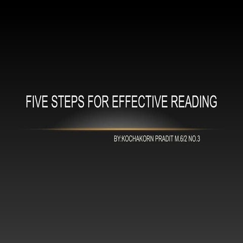 5 Steps for Reading | PPT