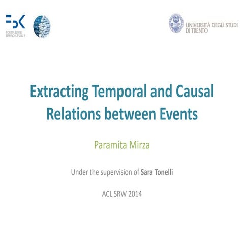 Extracting Temporal and Causal Relations between Events | PPT