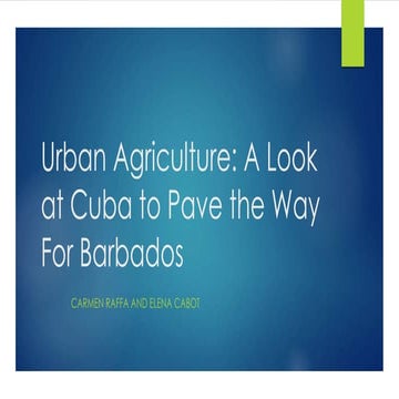 An Introduction to Urban Agriculture: Cuba Paving the Way For Barbados ...