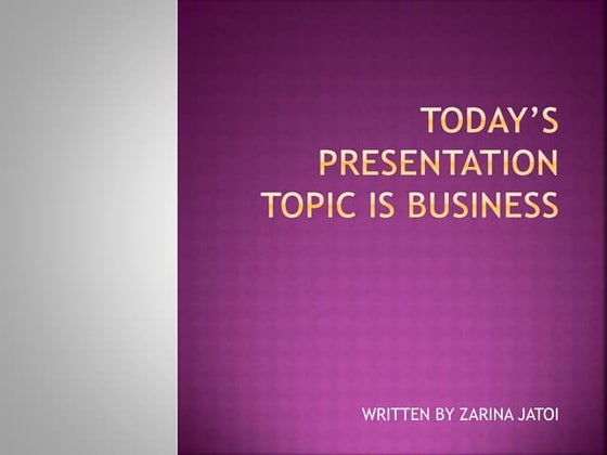 Types of business | PPTX