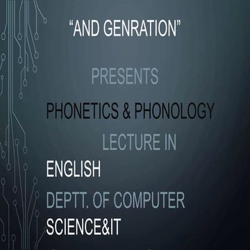 Phonetics And Phonology Presentation | PPTX