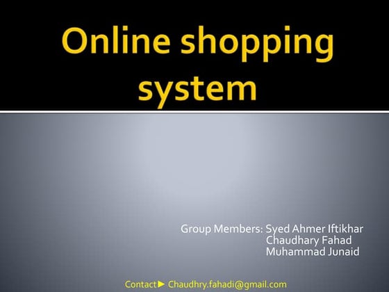 Online shopping ppt | PPT