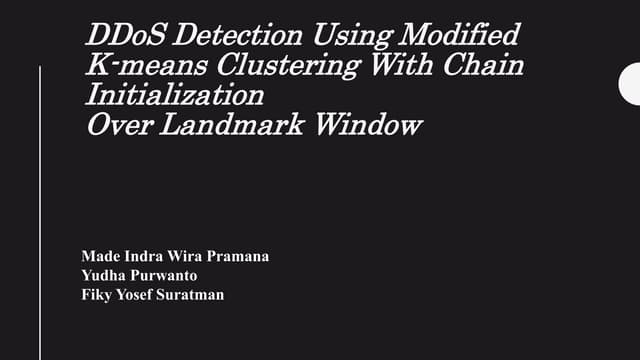 Ddos Detection Using Modified K Means Clustering With Chain