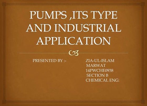 Pumps and types of pumps | PPT | Physics | Science