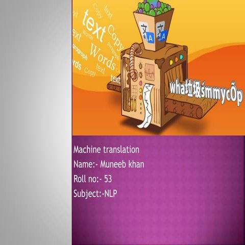 machine translation beginning... | PPTX