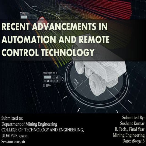 Recent Advancements in Automation and Remote Control Technology | PPTX ...