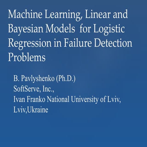 Presentationmachine Learning Linear And Bayesian Models For Logistic