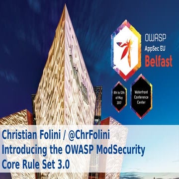 Introducing The Owasp Modsecurity Core Rule Set Ppt