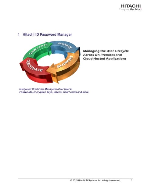 Hitachi ID Password Manager (formerly P-Synch): Lower cost, improve ...