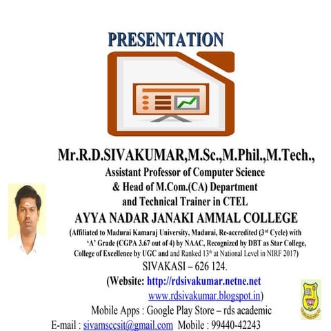 Apache Open Office Presentation - R.D.Sivakumar | PPT