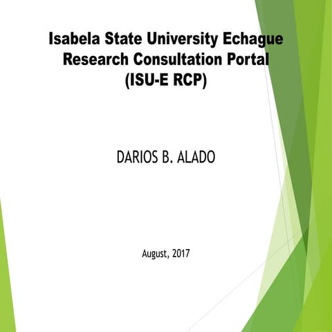 ISU-E Research Consultation Portal | PPT