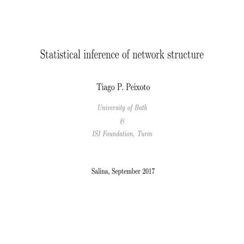 Statistical Inference Of Network Structure Ppt