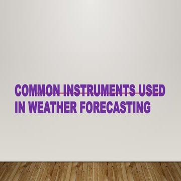 Comprehensive Overview of Meteorological Instruments and Their ...