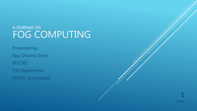 Introduction To Fog Computing Pptx Computer Networking Computing 3263