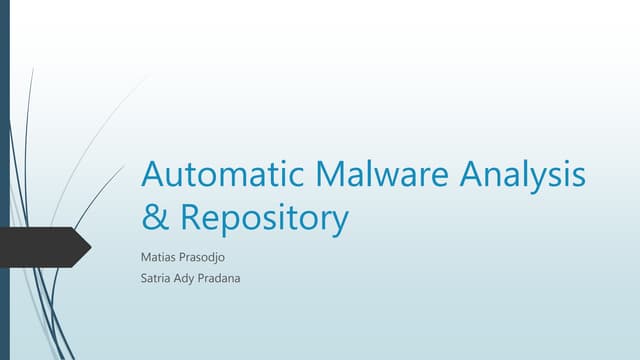 Automatic Malware Analysis & Repository | Ppt