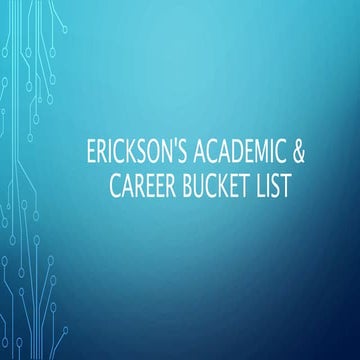 Academic and Career Bucket List | PPT