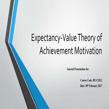 Expectancy-Value Theory of Achievement Motivation | PPTX