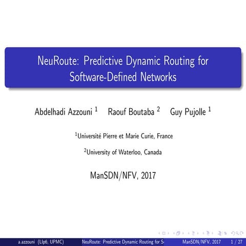 Neuroute Predictive Dynamic Routing For Software Defined Networks Ppt 