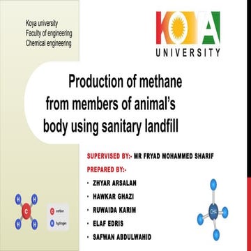 Production of methane from members of animal’s body using sanitary ...