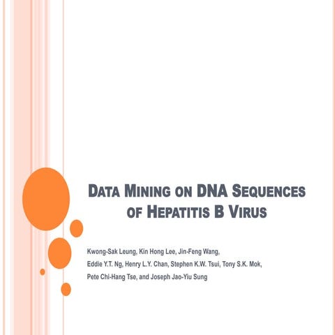 Data Mining on DNA Sequences of Hepatitis B Virus | PPT
