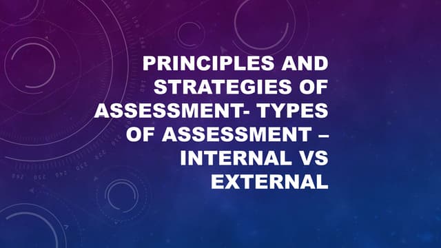 Internal assessment & external assessment | PPTX