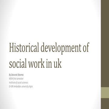 Historical development of social work in uk | PPTX