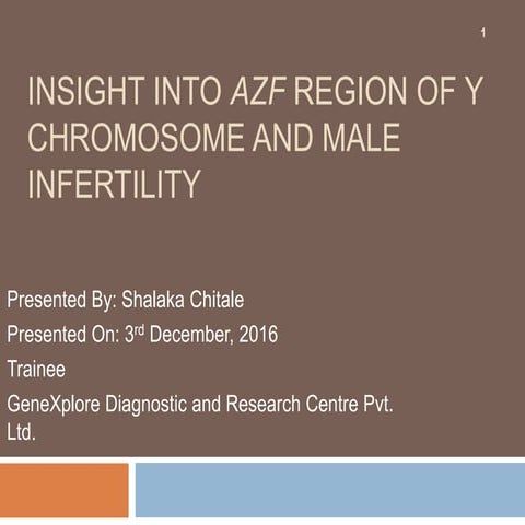 Insight into AZF region of y chromosome and male infertility | PPTX