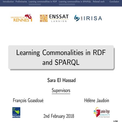 Learning Commonalities In Rdf And Sparql Ppt
