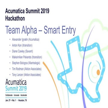 Hackathon 2019 - Team Alpha (Smart Entry) | PPT