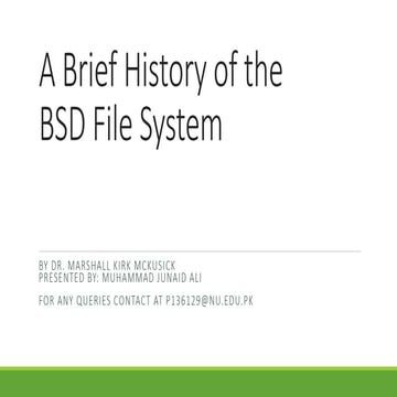 A Brief History of the BSD File System | PPT