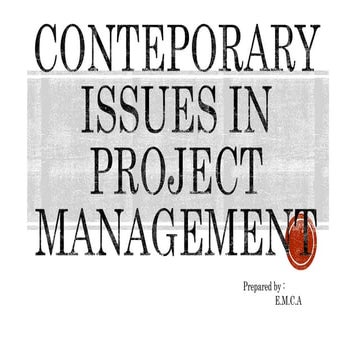 Contemporary Issues in Project Management | PPTX