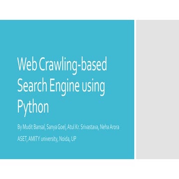 Web Crawling-based Search Engine using Python | PPTX