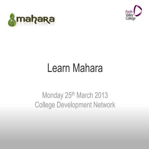Mahara Basic User Training | PPT