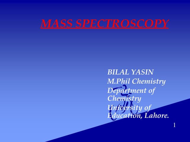 TYPES OF PEAKS IN MASS SPECTROSCOPY.pptx