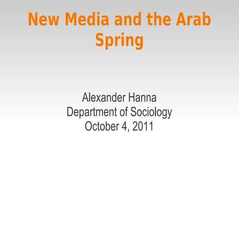 Social Media and Arab Spring | PPTX