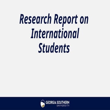 Research Report on International Students Presentation | PPTX