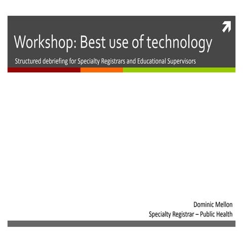 Presentation for workshop on the best use of technology | PPT