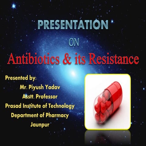 Presentation on Antibiotic and its Resistance | PPT