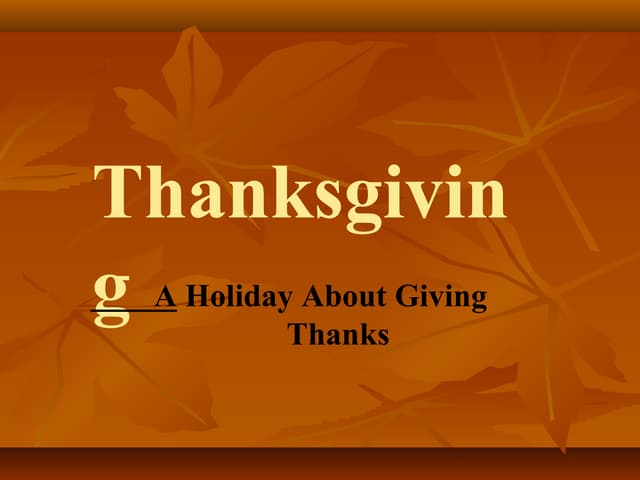Thanksgiving presentation | PDF