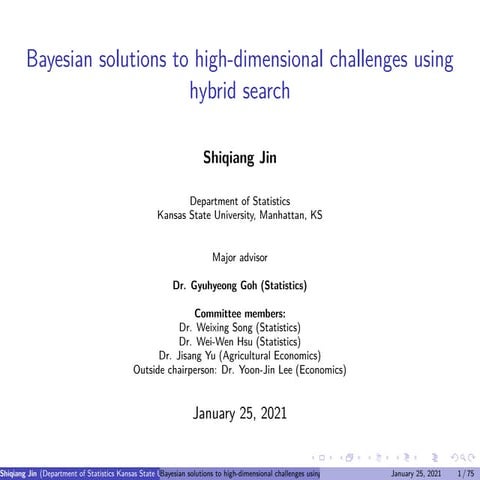 Bayesian solutions to high-dimensional challenges using hybrid search | PPT