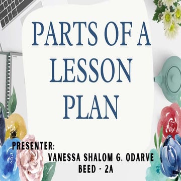 Parts of the Lesson Plan | PPT