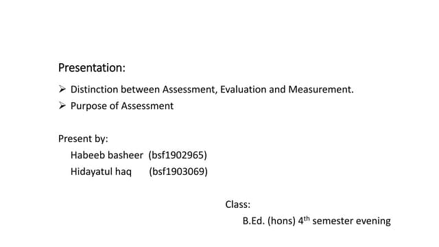 Internal assessment & external assessment | PPTX