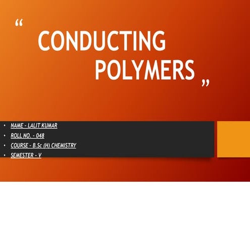 Conducting Polymers | PDF