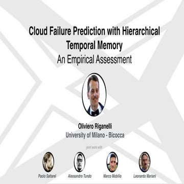 Cloud Failure Prediction with Hierarchical Temporal Memory An Empirical Assessment | PPT
