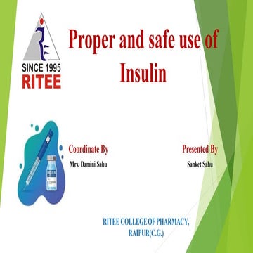 Proper and safe use of Insulin | PDF
