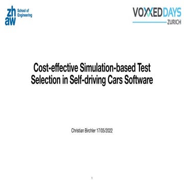 Cost-effective Simulation-based Test Selection in Self-driving Cars ...