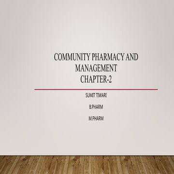 Community pharmacy and management | PPTX