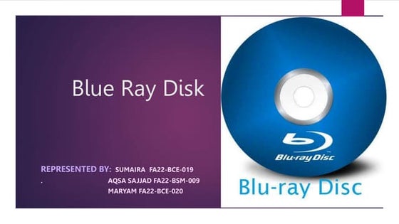 blu ray disc | PPTX | Cameras and Camcorders | Consumer Electronics