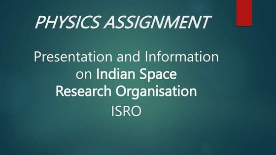 ACHIEVEMENTS OF ISRO | PPT